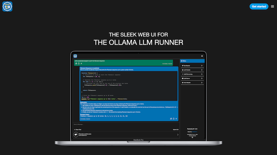 RadostLLM | The Sleek Web UI for the Ollama LLM Runner